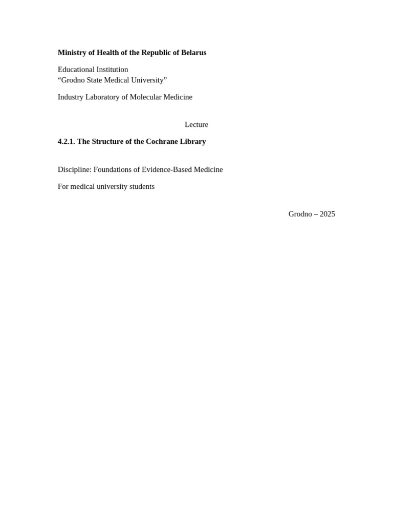 4 2 1 Cochrane Library Structure EN | PDF