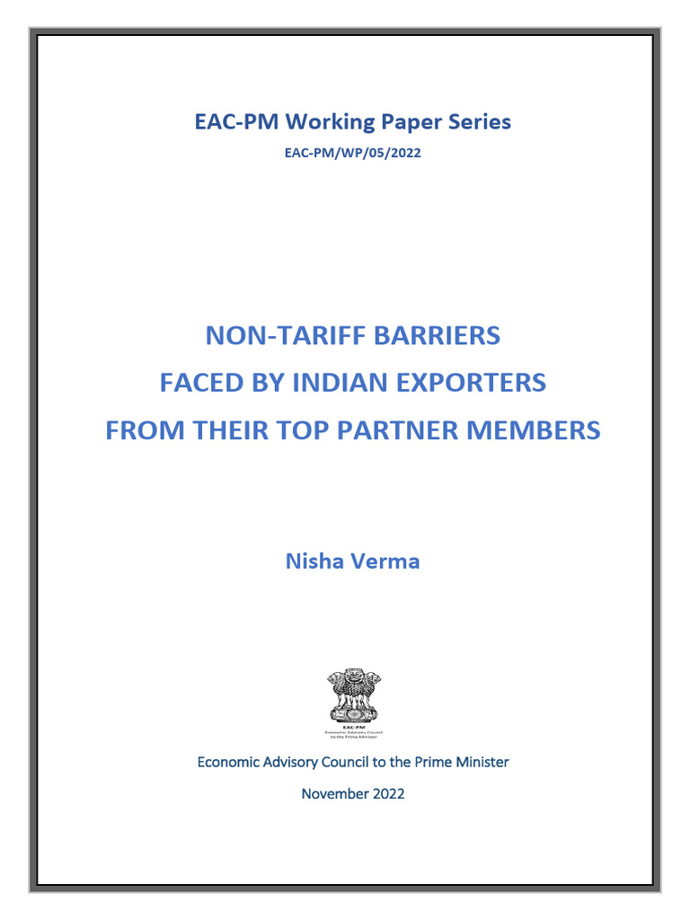 5 Non Tariff Barriers Faced by Indian Exporters | PDF | Non Tariff ...