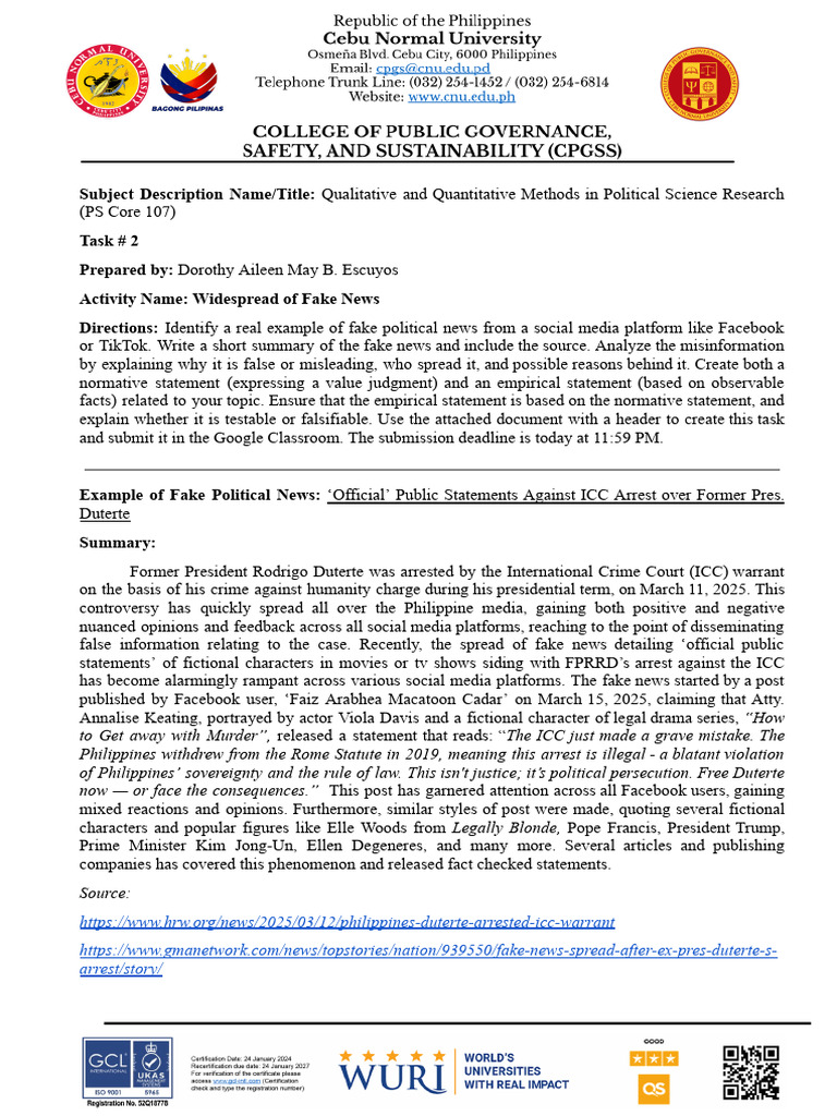 Brendez - Widespread of Fake News Activity | PDF