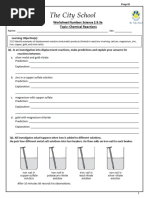 KS3 Displacement Reactions Worksheet | PDF