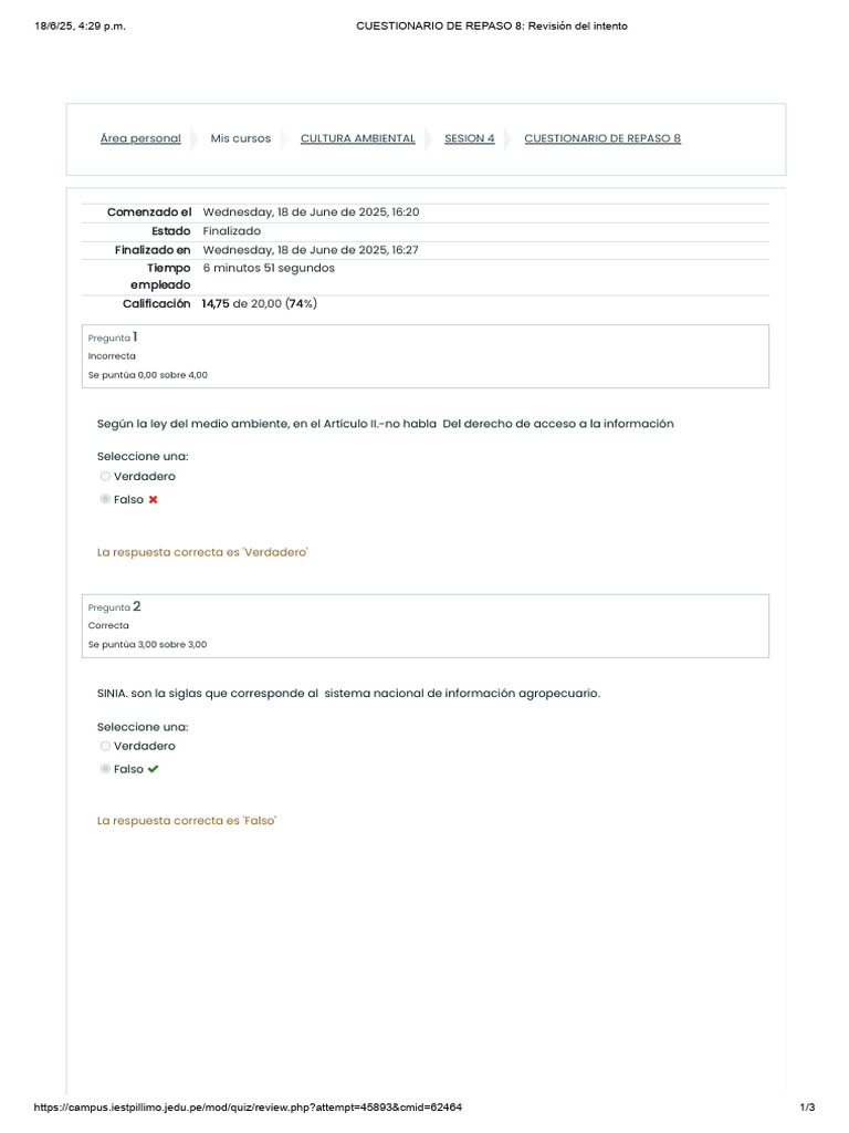 Cuestionario de Repaso 8 - Revisión Del Intento | PDF
