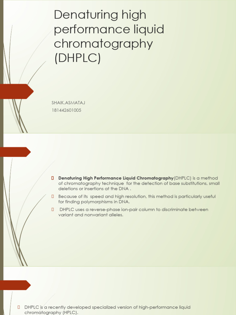 DHPLC: Rapid DNA Polymorphism Detection | PDF | High Performance Liquid ...