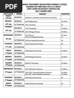 UACE Timetable 2025 | PDF