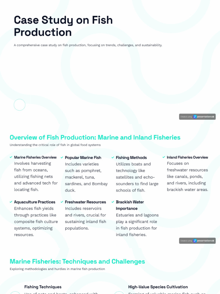 Case Study On Fish Production Marine and Inland Fisheries | PDF