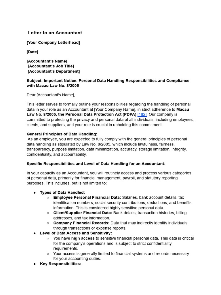 Important Notice - Personal Data Handling Responsibilities and ...