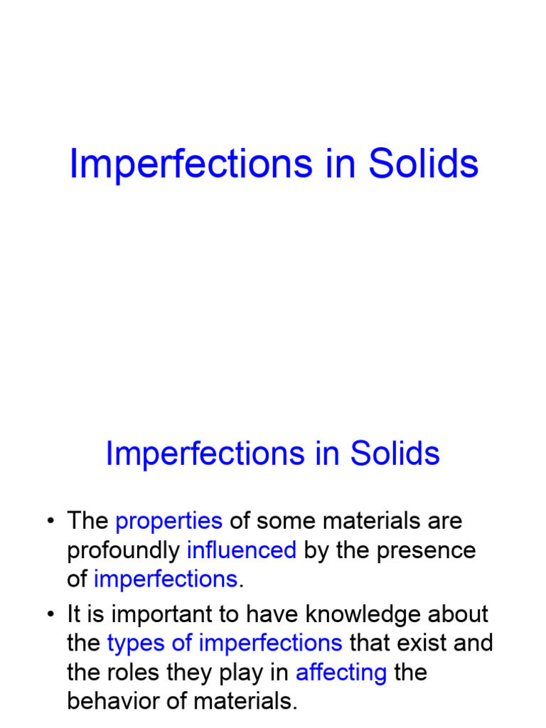 Unit I Notes Materials Science Imperfections in Solids | PDF | Alloy ...
