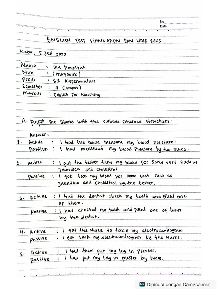 Latihan Uas English For Nurshing Pdf