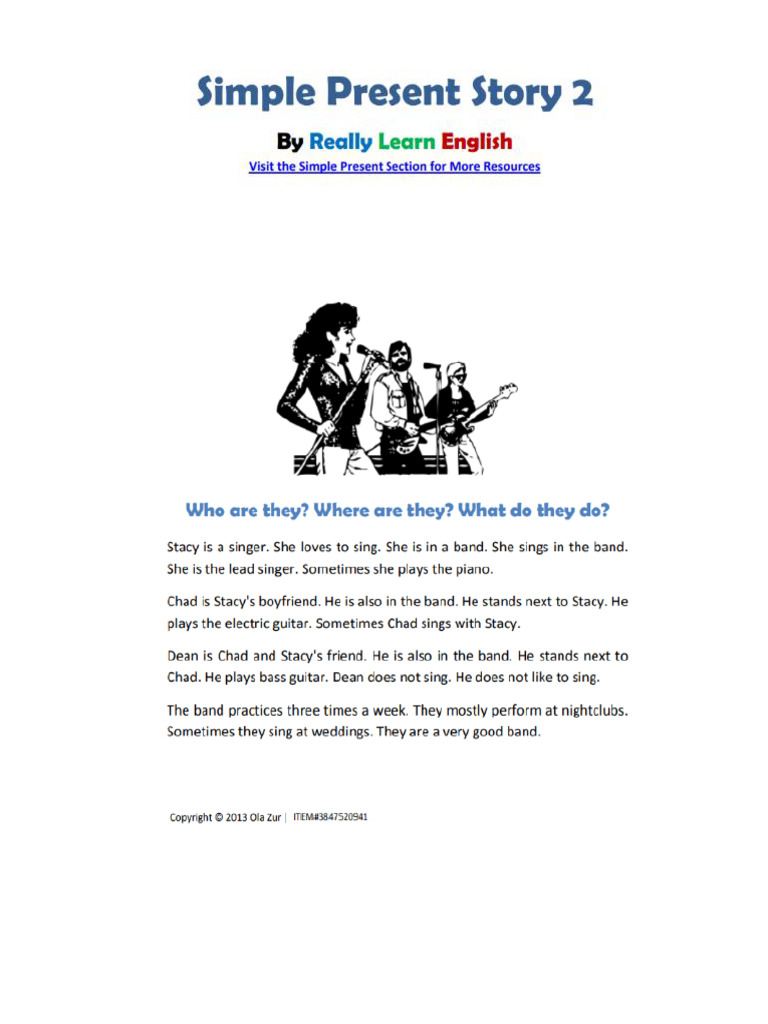Simple Present Reading Exercise | PDF