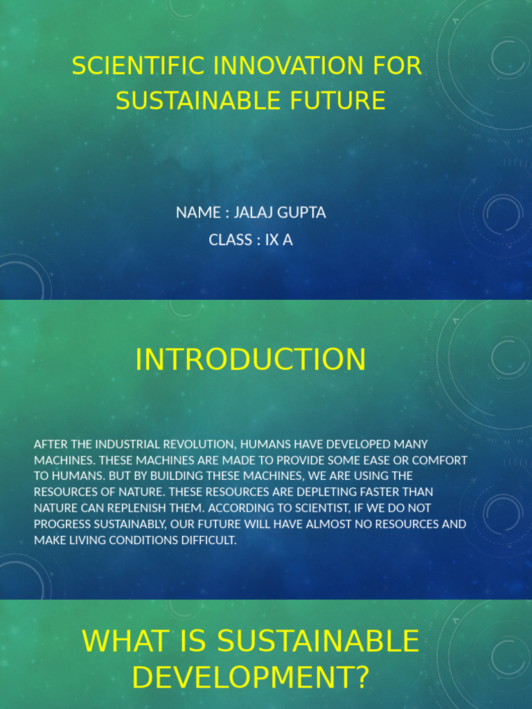 Innovations for a Sustainable Future | PDF | Sustainability | Plastic