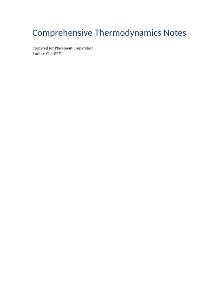 Essential Thermodynamics Study Guide | PDF | Thermodynamics | Entropy