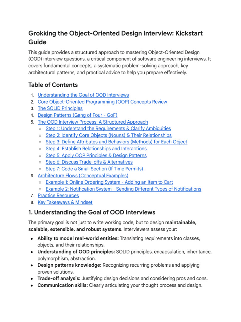 Grokking The Object-Oriented Design Interview | PDF | Class (Computer Programming) | Object ...
