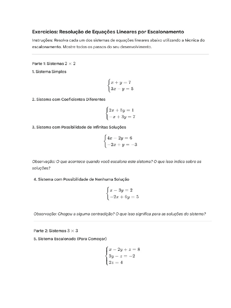 Equação Linear Pdf