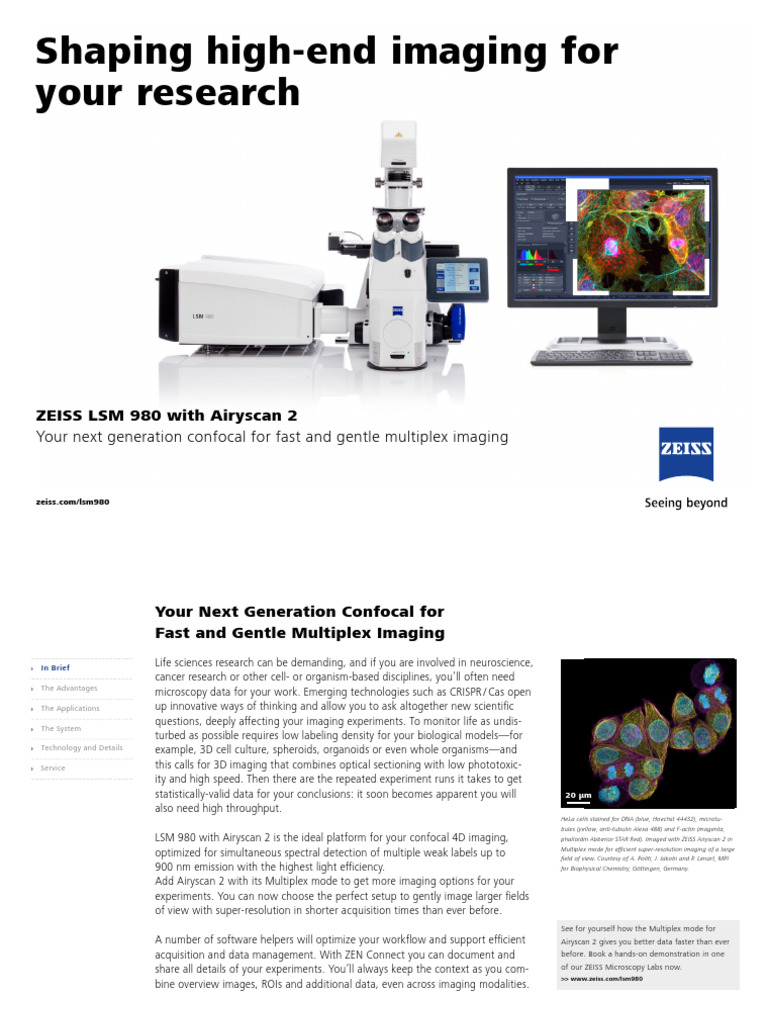 ZEISS Microscopy Product Brochure ZEISS LSM 980 | PDF | Confocal ...
