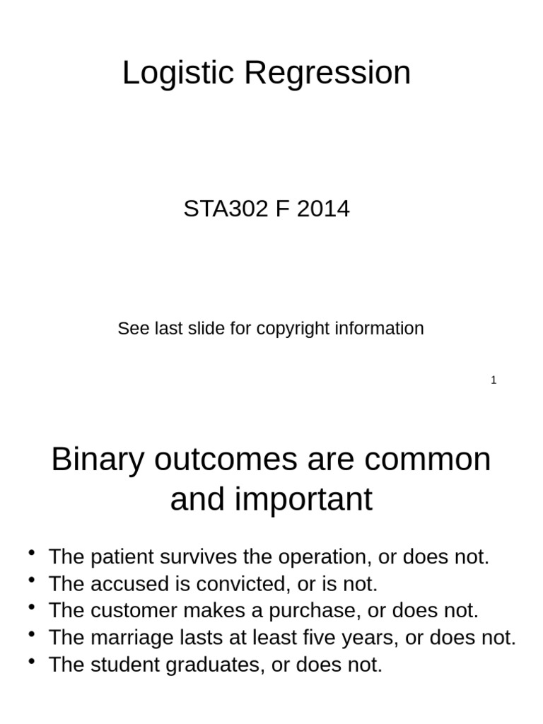 302 F 14 Logistic Regression | PDF | Logistic Regression | Regression Analysis