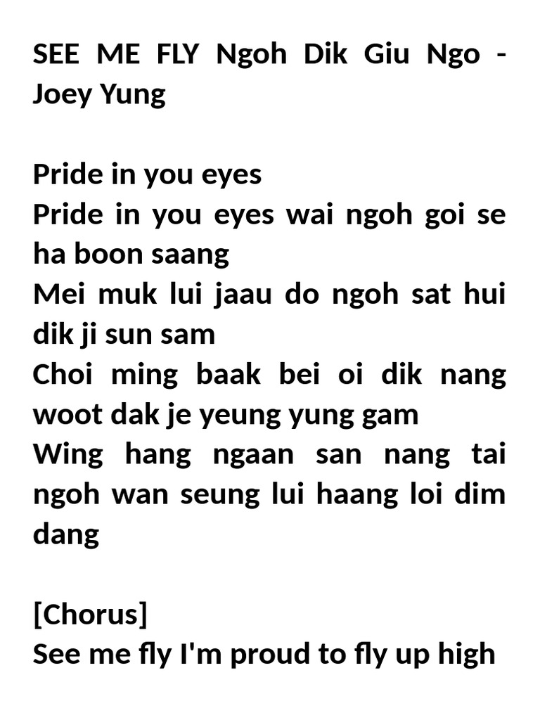 SEE ME FLYNgoh Dik Giu Ngo - Joey Yung | PDF