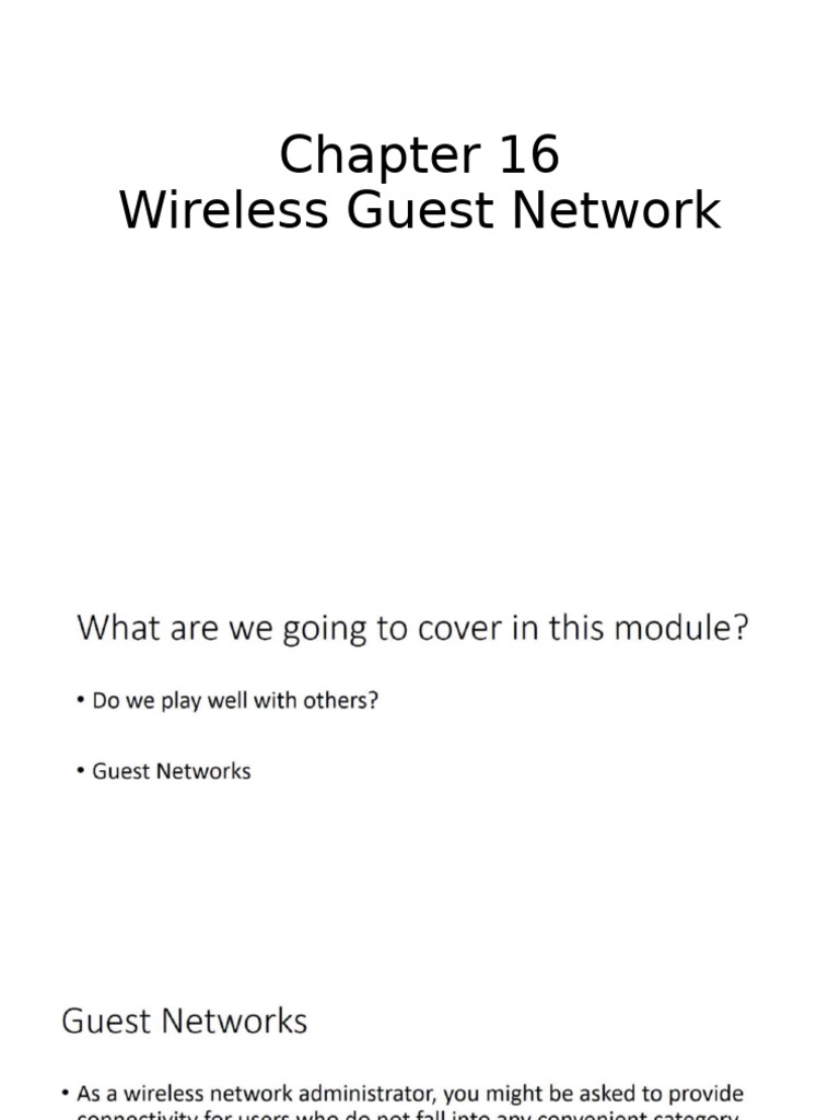 Chapter 16 - Guest Network | PDF