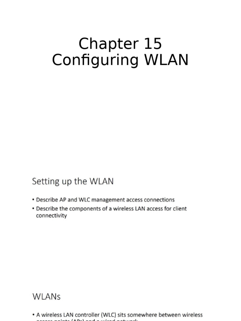 Chapter 15 - Configuring WLAN | PDF
