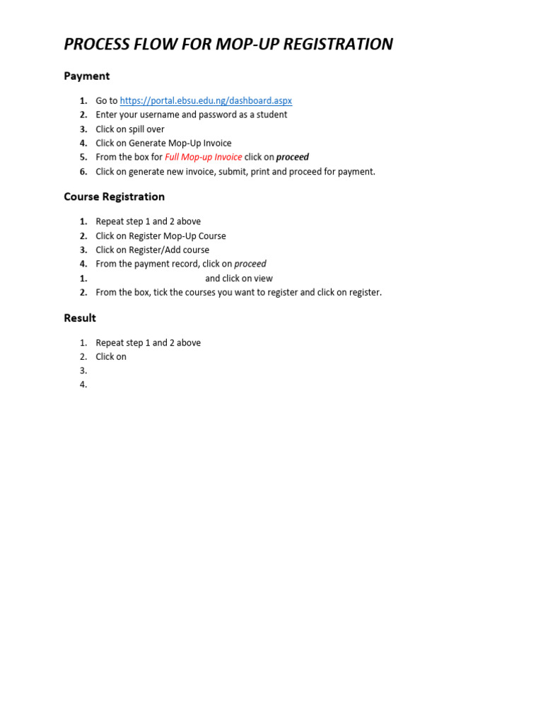 Process Flow For Mop-Up Registration | PDF