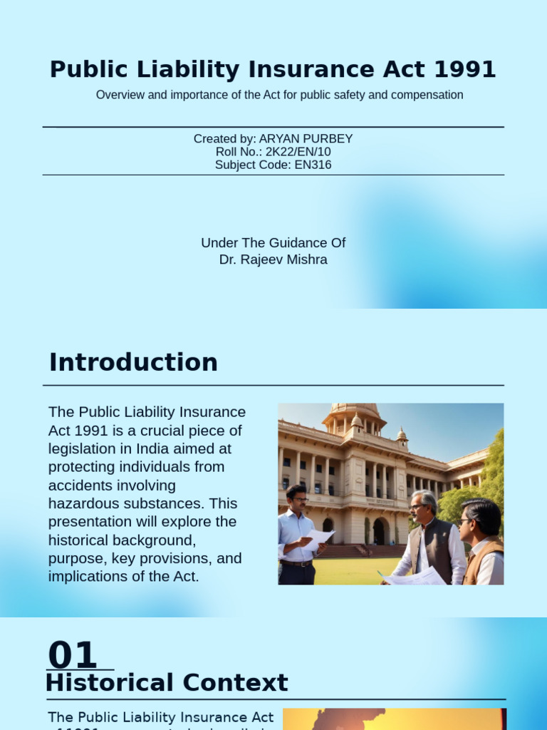 Salient Features of PLI Act 1991 | PDF | Liability Insurance | Insurance