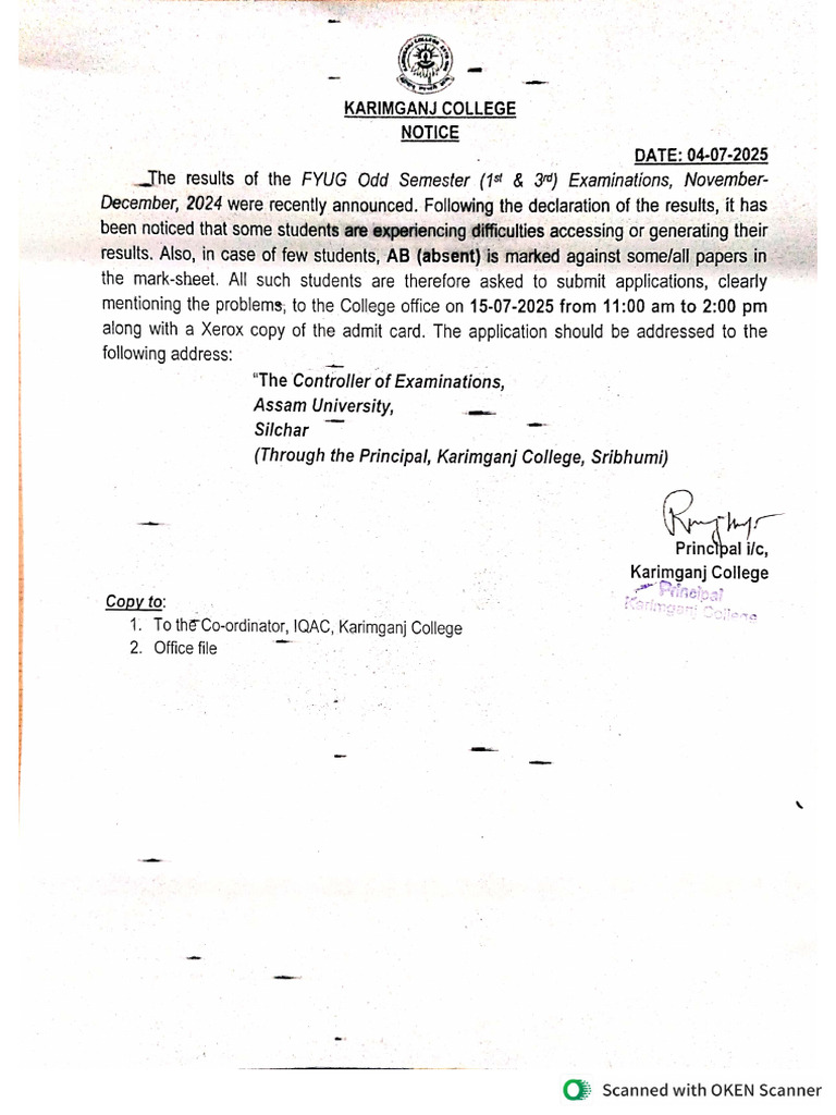 Notice Fyug Odd Exam 24 | PDF
