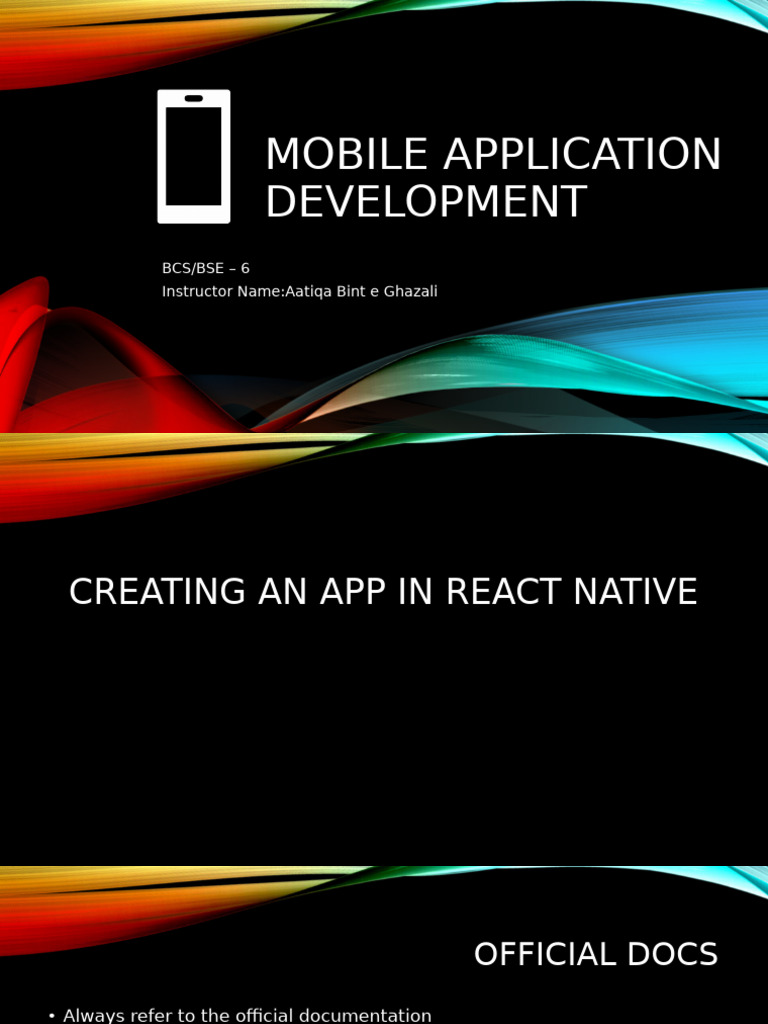 Lecture 4 Creating An App in React Native | PDF | Computing | Computer Science