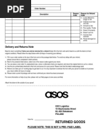 H&M Return Form | PDF