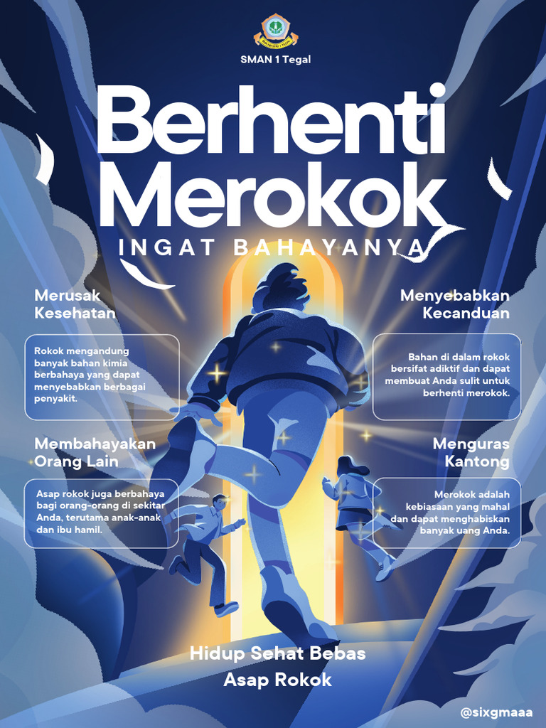 Poster Infografis Bahaya Rokok Ilustratif Biru Dan Putih - 20240820 ...