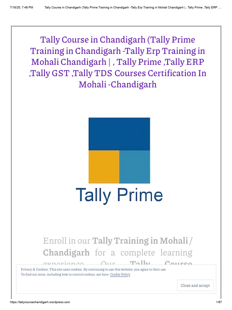 Tally Course in Chandigarh (Tally Prime Training in Chandigarh - Tally Erp Training in Mohali ...