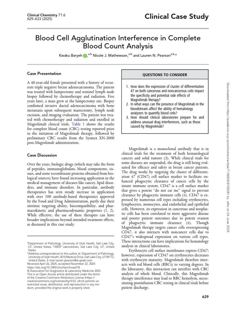 Blood Cell Agglutination 1749040278 | PDF | Clinical Pathology | Medicine