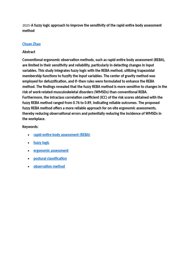 2025-A Fuzzy Logic Approach To Improve The Sensitivity of The Rapid Entire Body Assessment ...