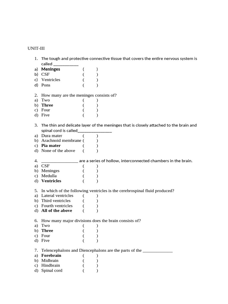 Nervous and Endocrine System Quiz | PDF | Nervous System | Neuron