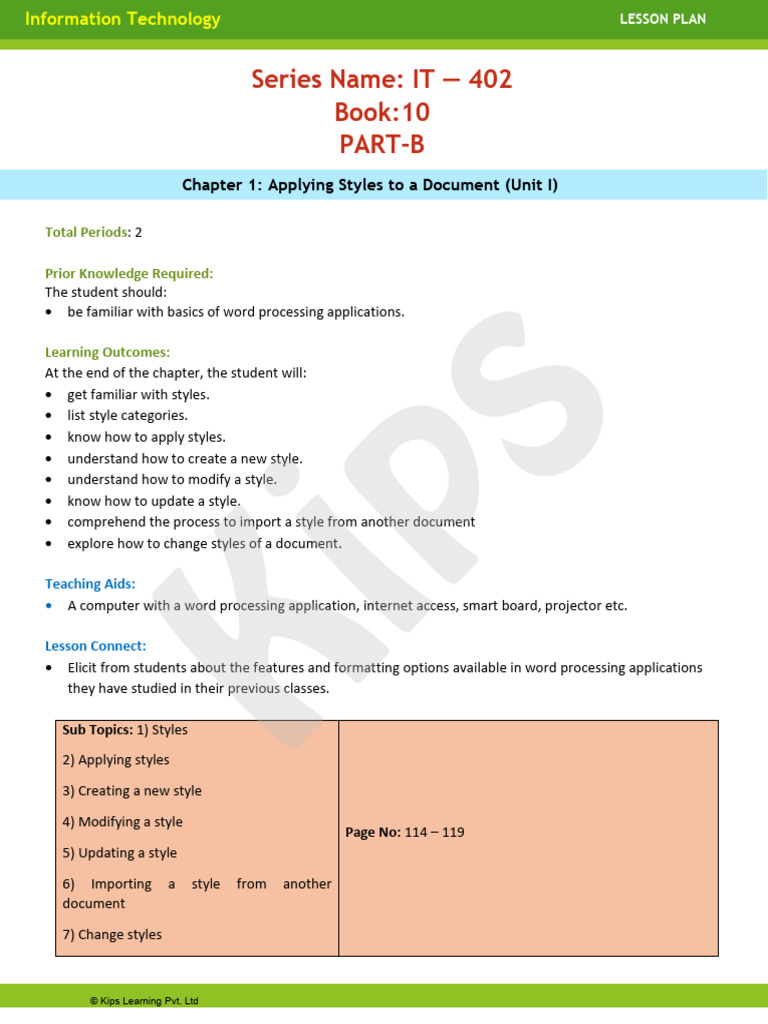 Lessonplan IT 402 Book10 2022 Part B | PDF | Relational Database | Spreadsheet
