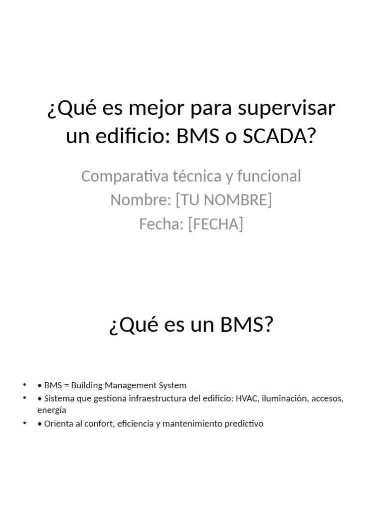 Comparativa BMS Vs SCADA | PDF