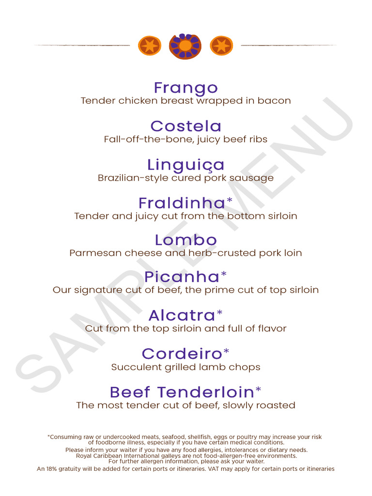 Samba Grille Menu Sample | PDF