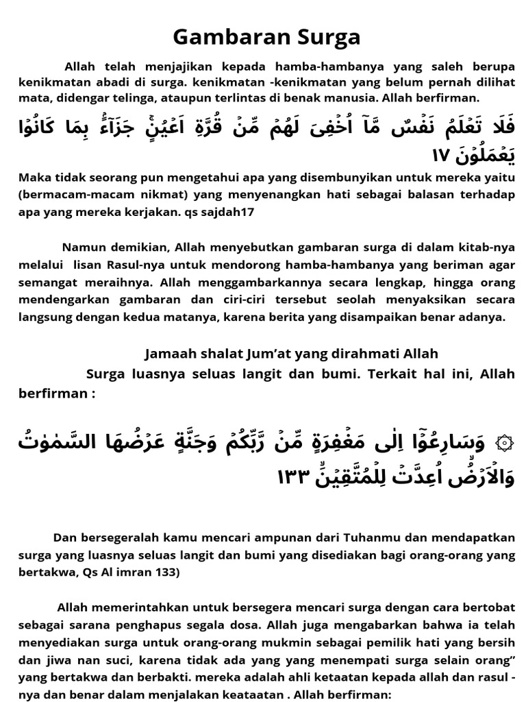 Gambaran Surga dalam Islam | PDF