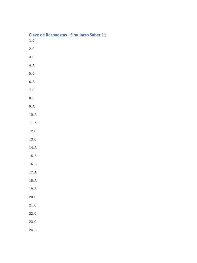 Clave Respuestas Simulacro | PDF