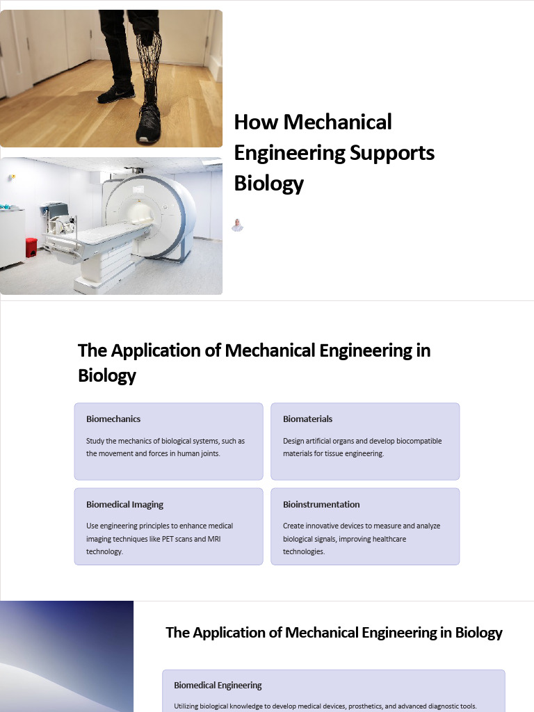 Mechanical Engineering in Biology | PDF | Biomedical Engineering ...