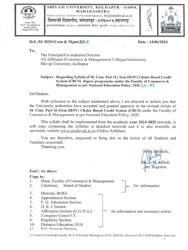 M.Com. II Syllabus 2024-25 Overview | PDF | Budget | Academic Degree