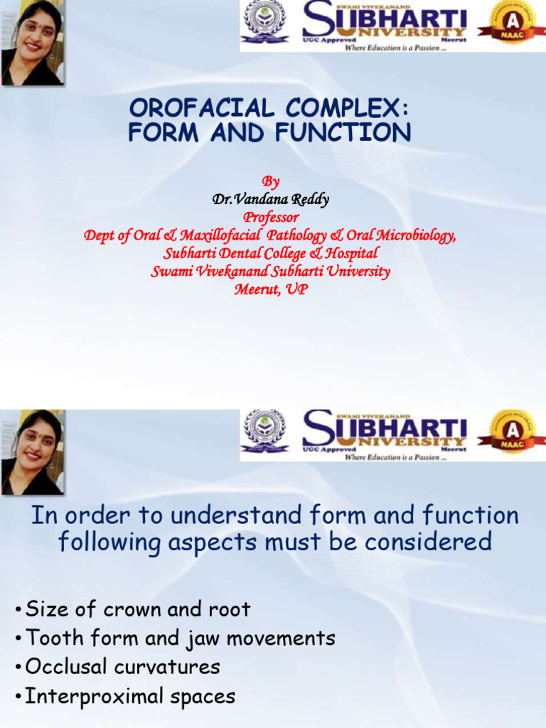 Orofacial Complex: Form & Function | PDF | Dentistry Branches | Mouth
