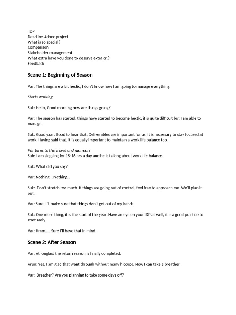 Skit - Year End Appraisal | PDF