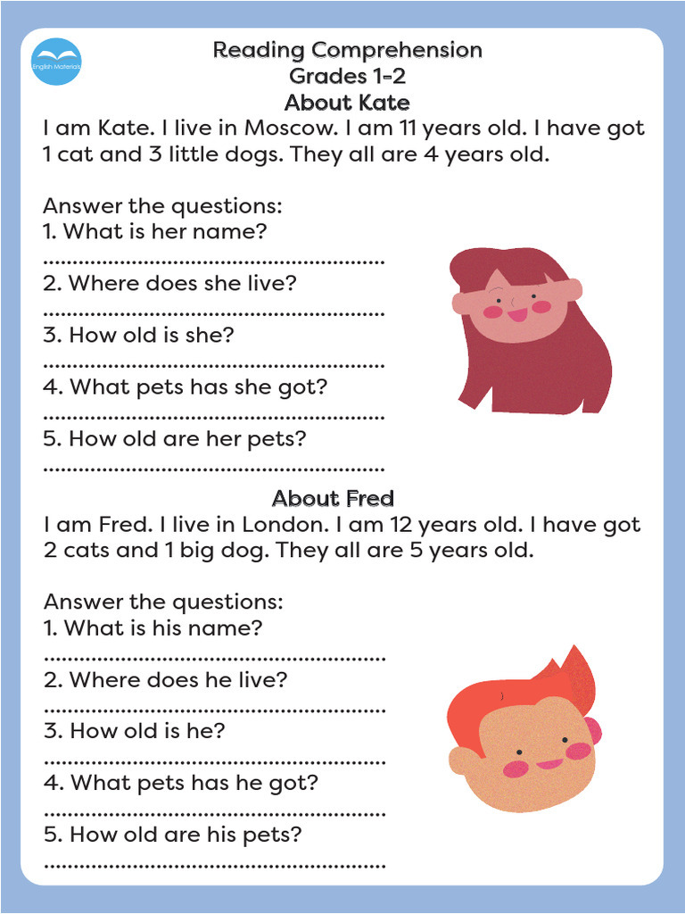 Reading Comprehension Grade 1-2 Englishmat | PDF