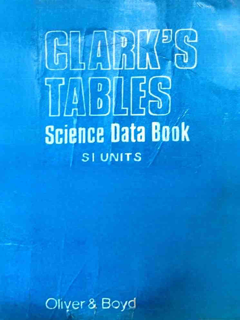 Clark's Tables Science Data Book | PDF