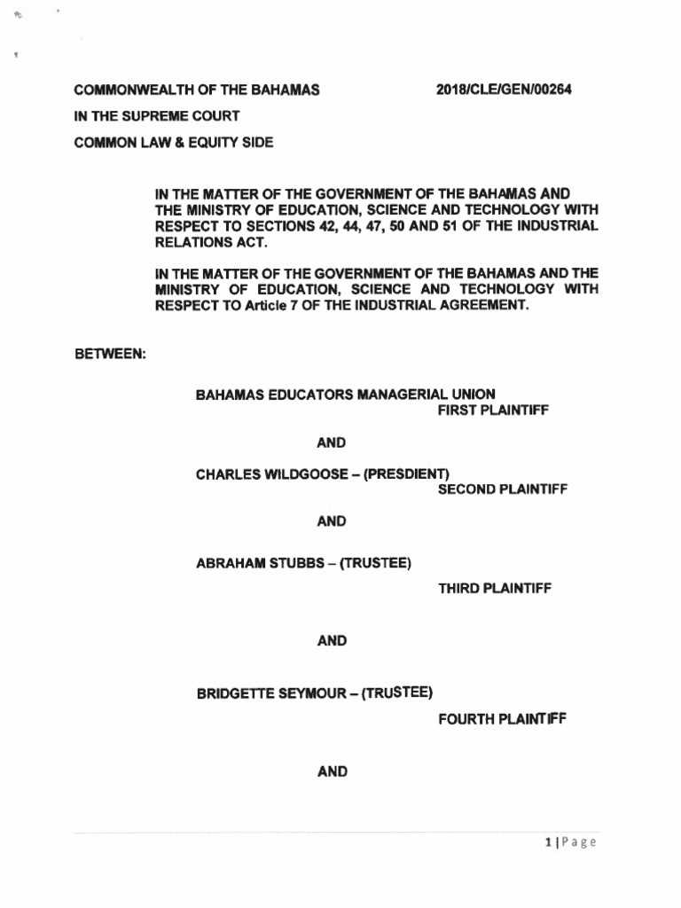 Ruling Bahamas Educators Managerial Union | PDF