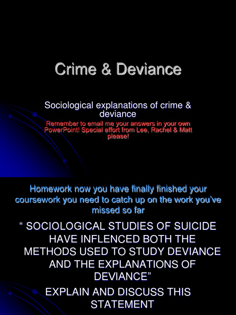 Sociological Explanations of Crime & Deviance | PDF | Deviance ...