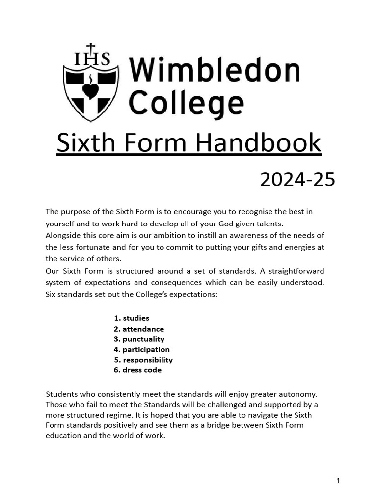 Sixth Form Handbook: 1. Studies 2. Attendance 3. Punctuality 4 ...