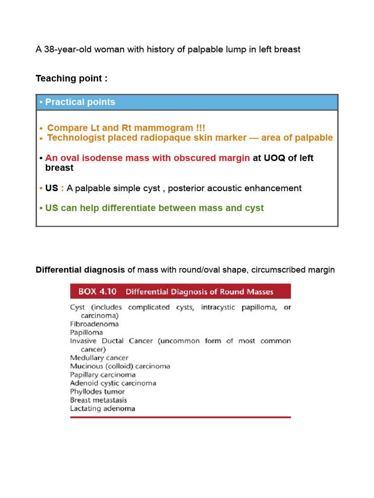 Obscured Mass Cyst | PDF