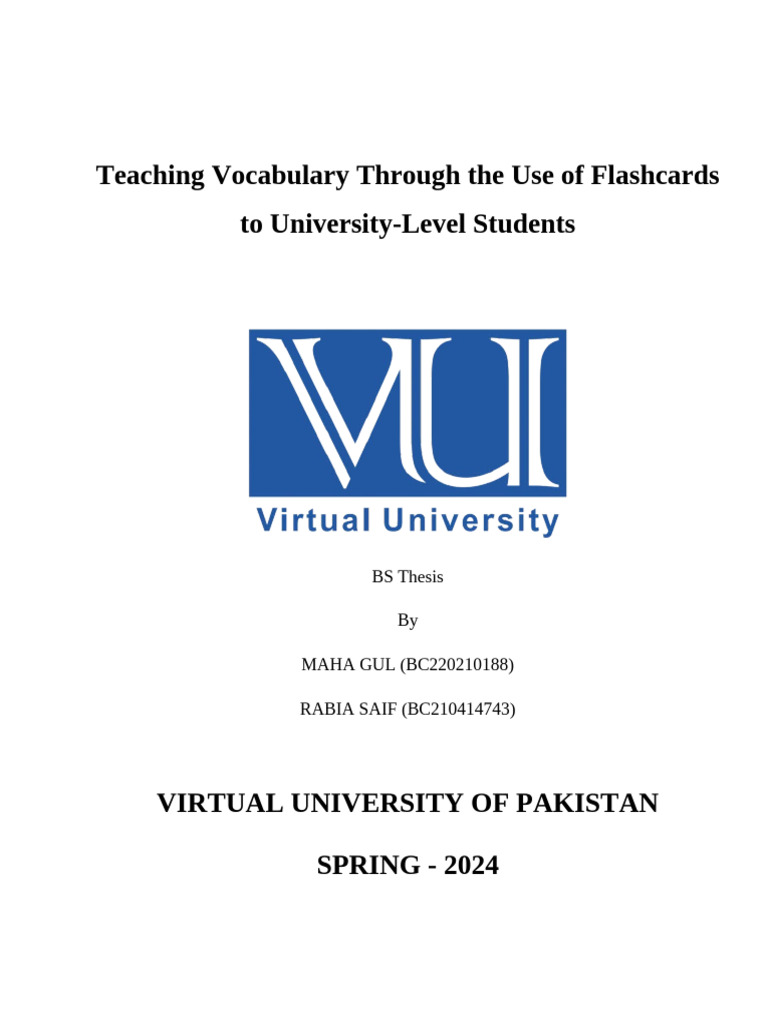 Thesis (Final Draft Submission) | PDF | Vocabulary | Flashcard
