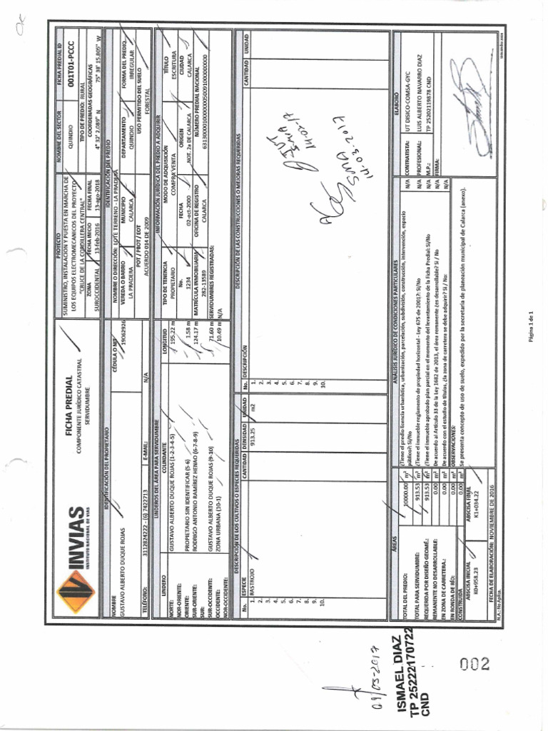 Ficha Predial 001T01 | PDF