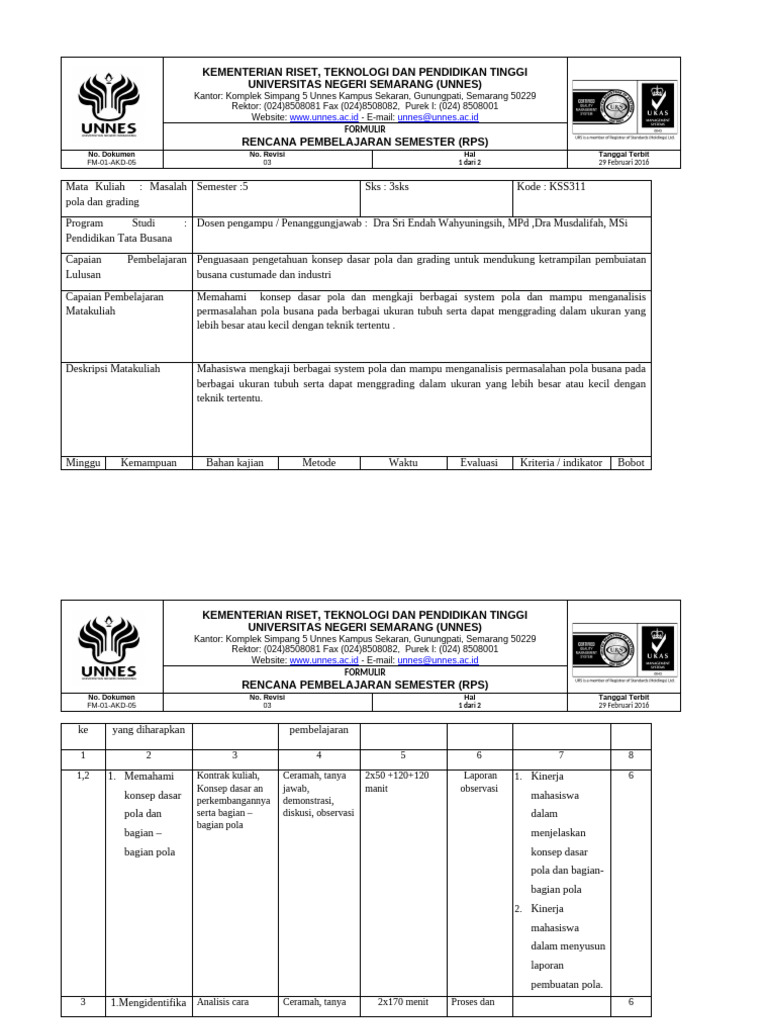 RPS MK Pola Dan Grading 18 | PDF