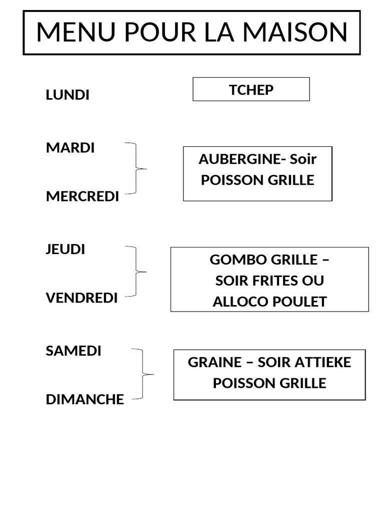 Menu de la Maison du Tchep | PDF